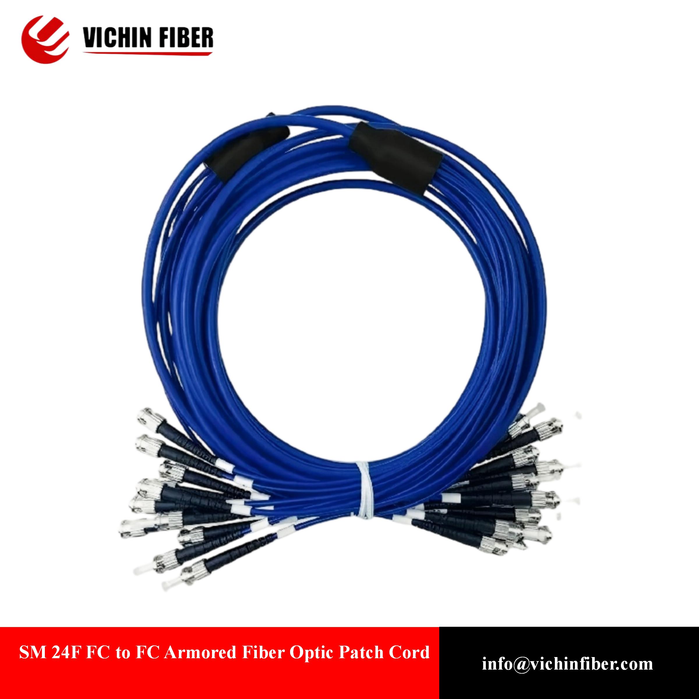 Wholesale SM 24F FC to FC Armored Fiber Optic Patch Cord Manufacturer ...